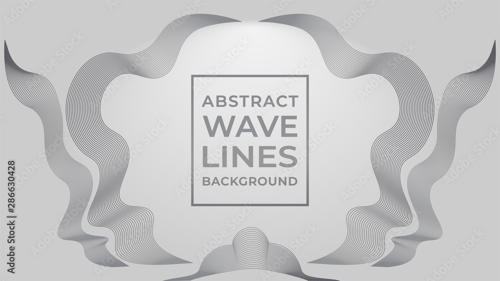 Rounded Wave Frame Concept, Abstract Wave Line Background Design Vector ...