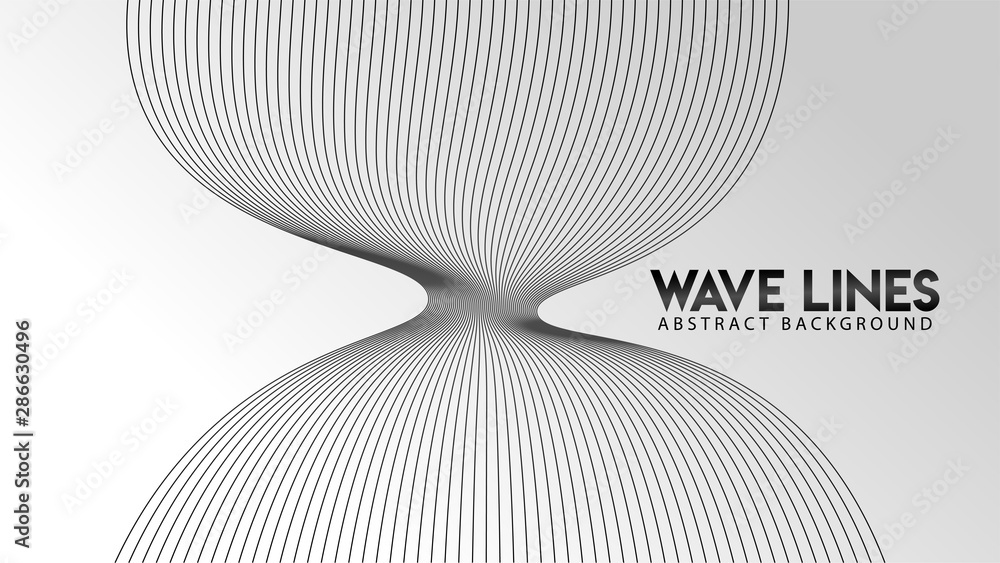 Abstract Wave Line Background Design Vector, Monochrome Explosion Stock ...