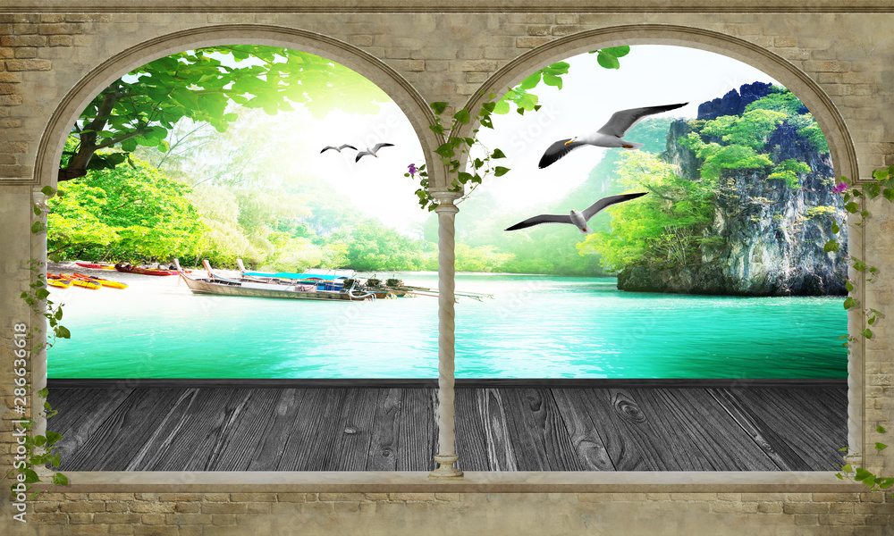 3d nature wallpaper and background stone brick Stock Illustration ...