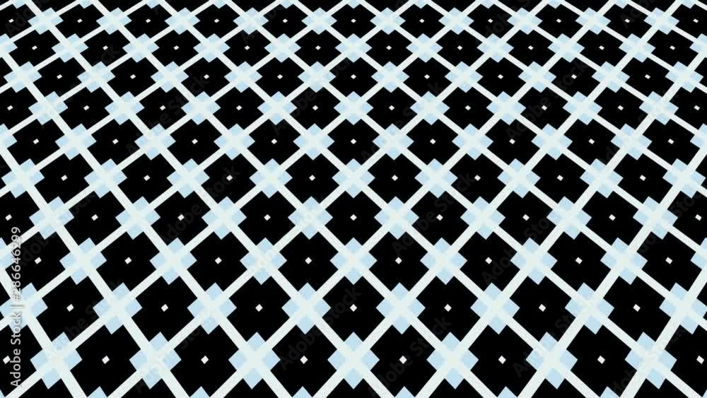2D graphic video pattern that tilts up and moves, composed of designs ...