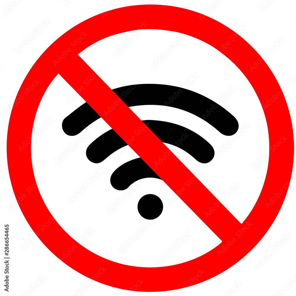 No Wifi sign Stock Vector | Adobe Stock