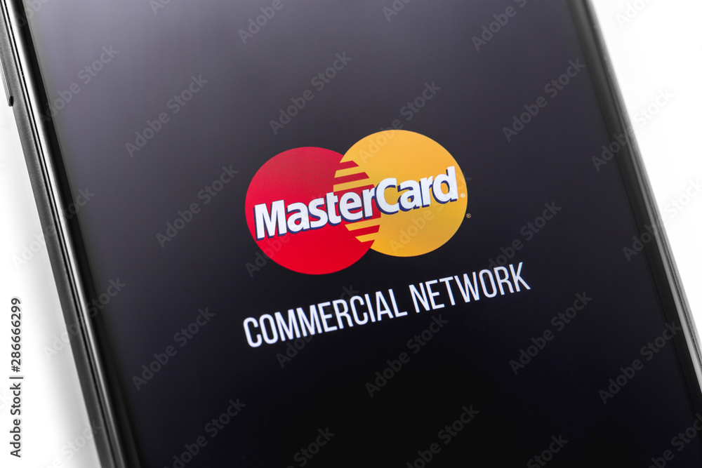 smartphone with MasterCard logo on the screen. Mastercard one of the ...