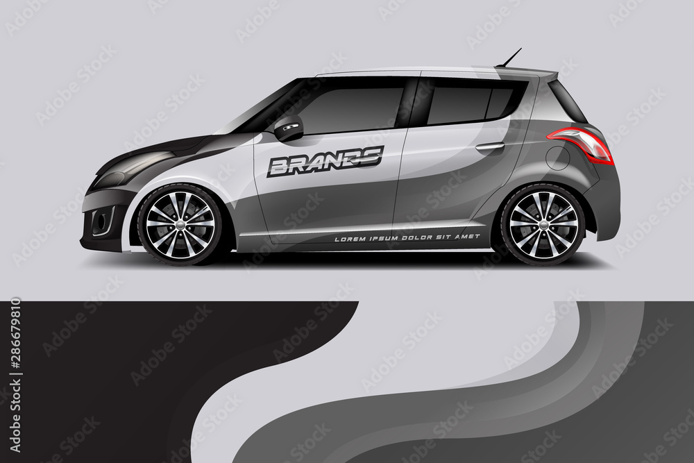 Car decal wrap design vector. Graphic abstract stripe racing background ...