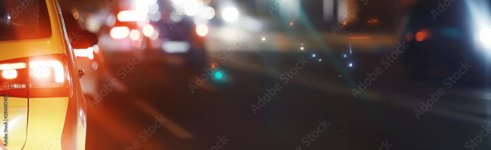 view of car in traffic jam / rear view of the landscape from window in ...