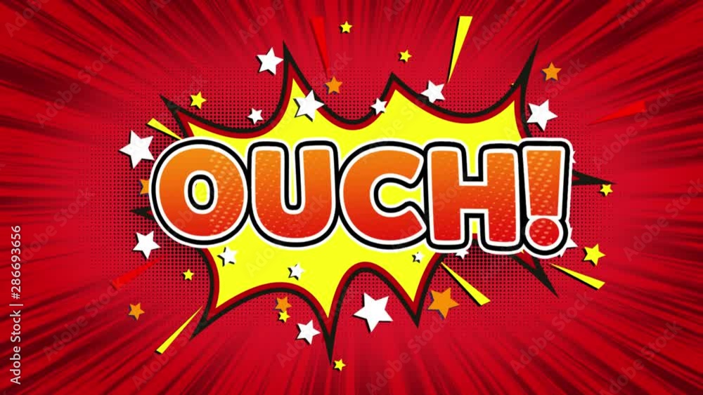 Ouch! Text Pop Art Style Expression. Retro Comic Bubble Expression ...