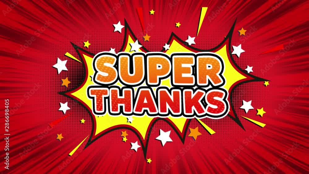 Super Thanks Text Pop Art Style Expression. Retro Comic Bubble ...