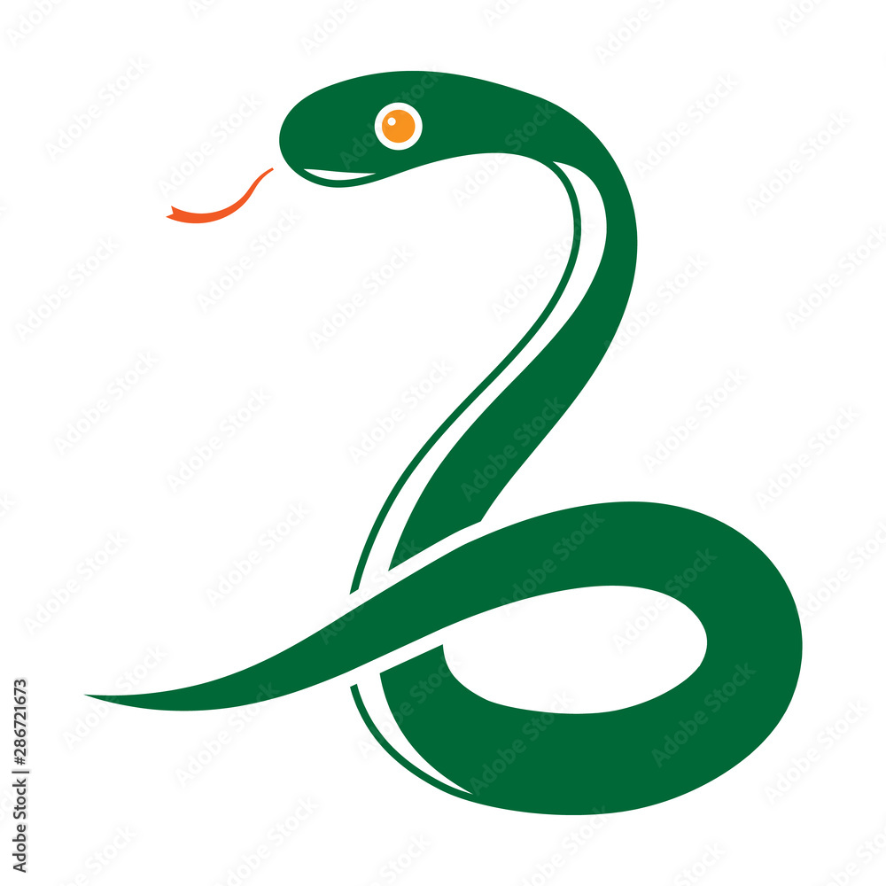 Snake icon in colour style isolated on white background. Animals symbol ...