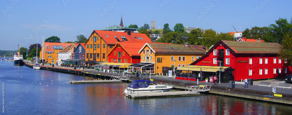 The waterfront setting of Tonsberg, the oldest city in Norway Stock ...