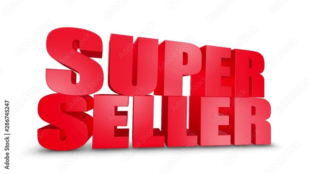 Super Seller 3D Text on White Alpha Channel Green Screen. Advertising Promotion Discount Offer ...