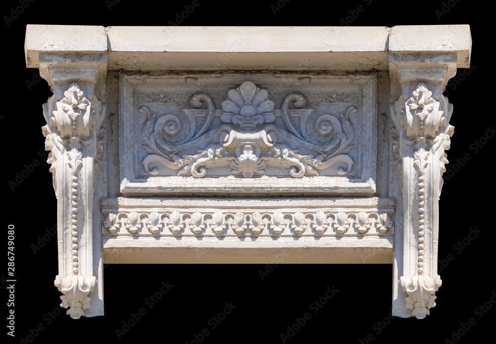 Foto de Elements of architectural decorations of buildings, gypsum ...