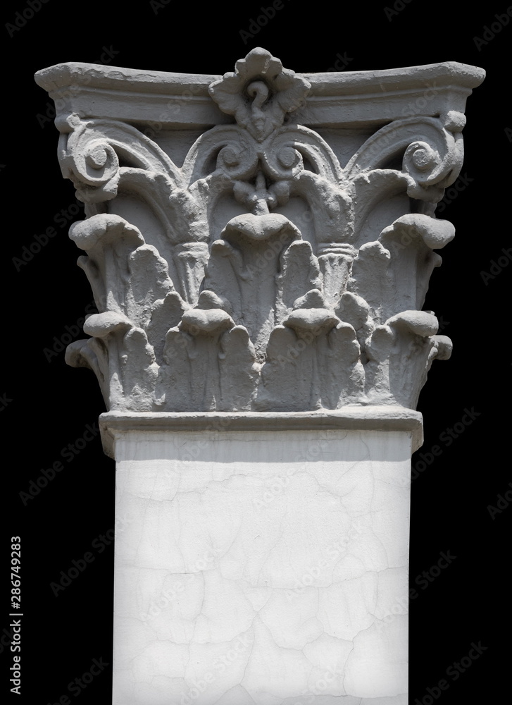 Elements of architectural decorations of buildings, columns and ...