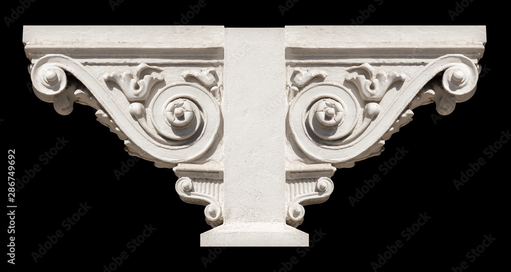 Elements of architectural decoration of buildings, columns, patterns ...