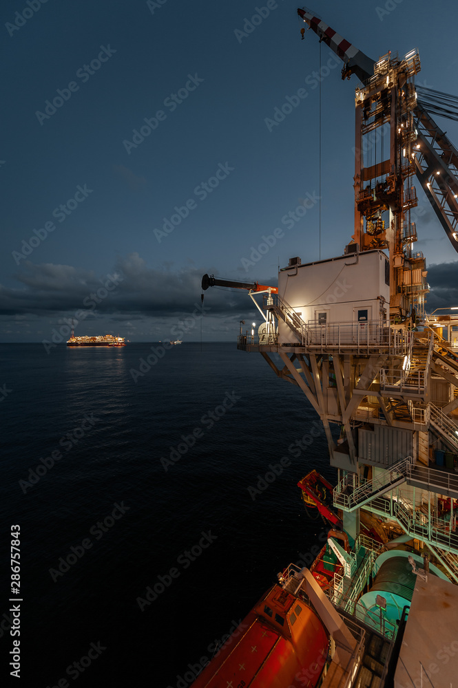Side view of floating production storage and offloading vessel Stock ...