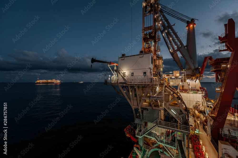Side view of vessel at night Stock Photo | Adobe Stock