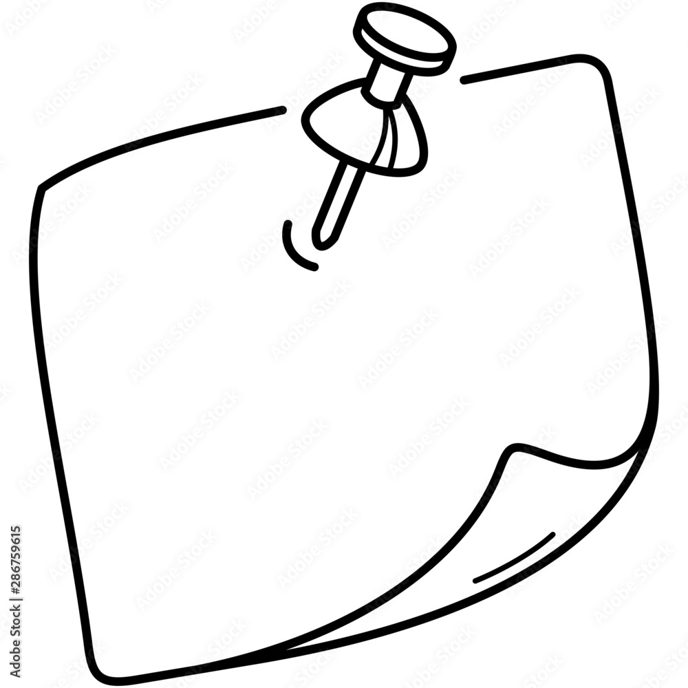 Vetor de sticker with pin icon in outline style do Stock | Adobe Stock