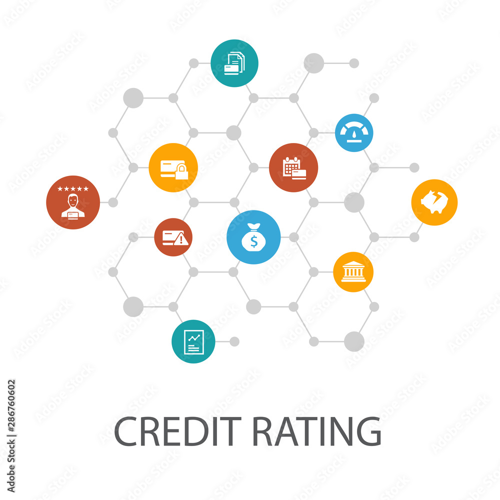 credit rating presentation template, cover layout and infographics ...
