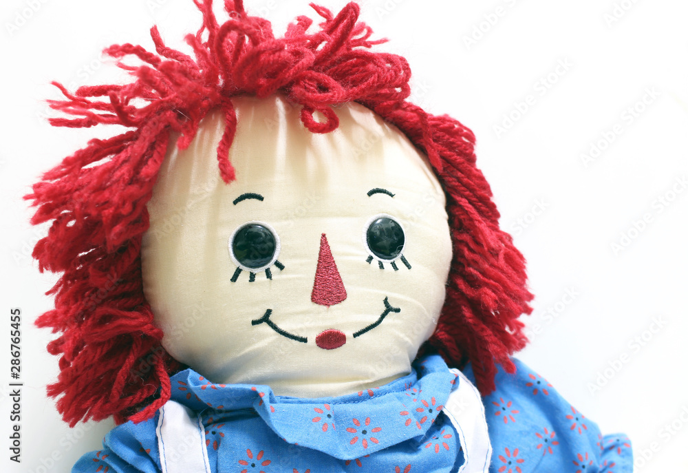 Old Time Rag Doll on white background, Ghost mystic doll. Scary horror ...