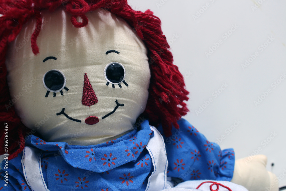 Old Time Rag Doll on white background, Ghost mystic doll. Scary horror ...