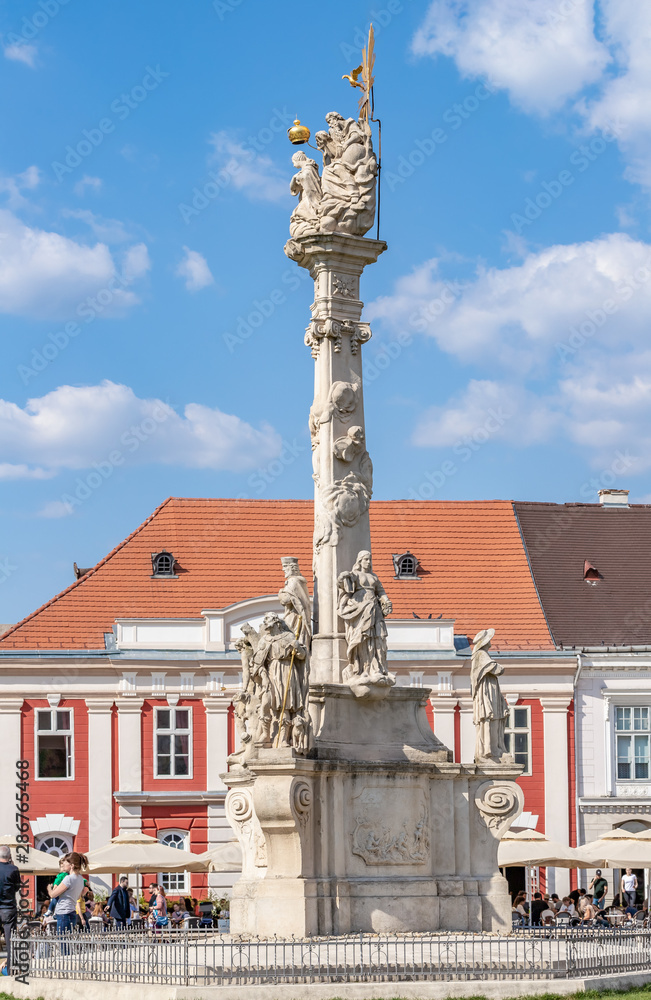 Statue of Holy Trinity in Union Square in Timisoara. Romania Stock ...
