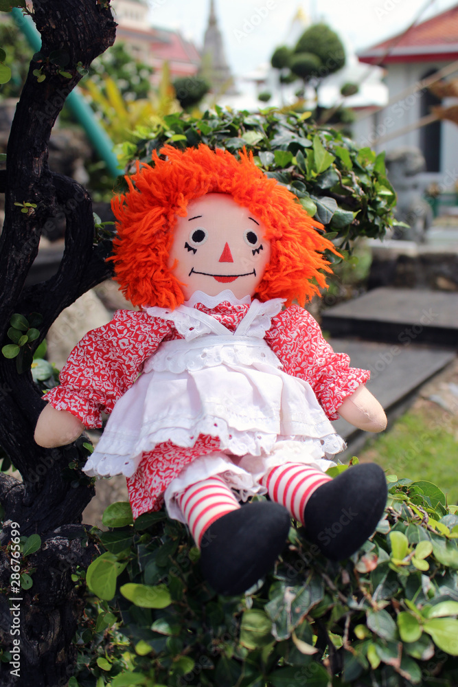 raggedy Anne doll sitting outside, Old Time Rag Doll, Ghost mystic doll ...