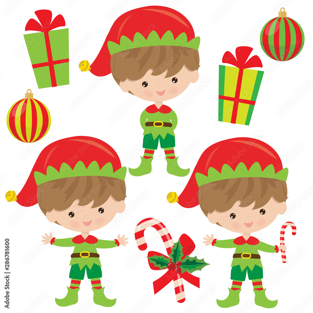 Cute little elf vector cartoon illustration Stock Vector | Adobe Stock