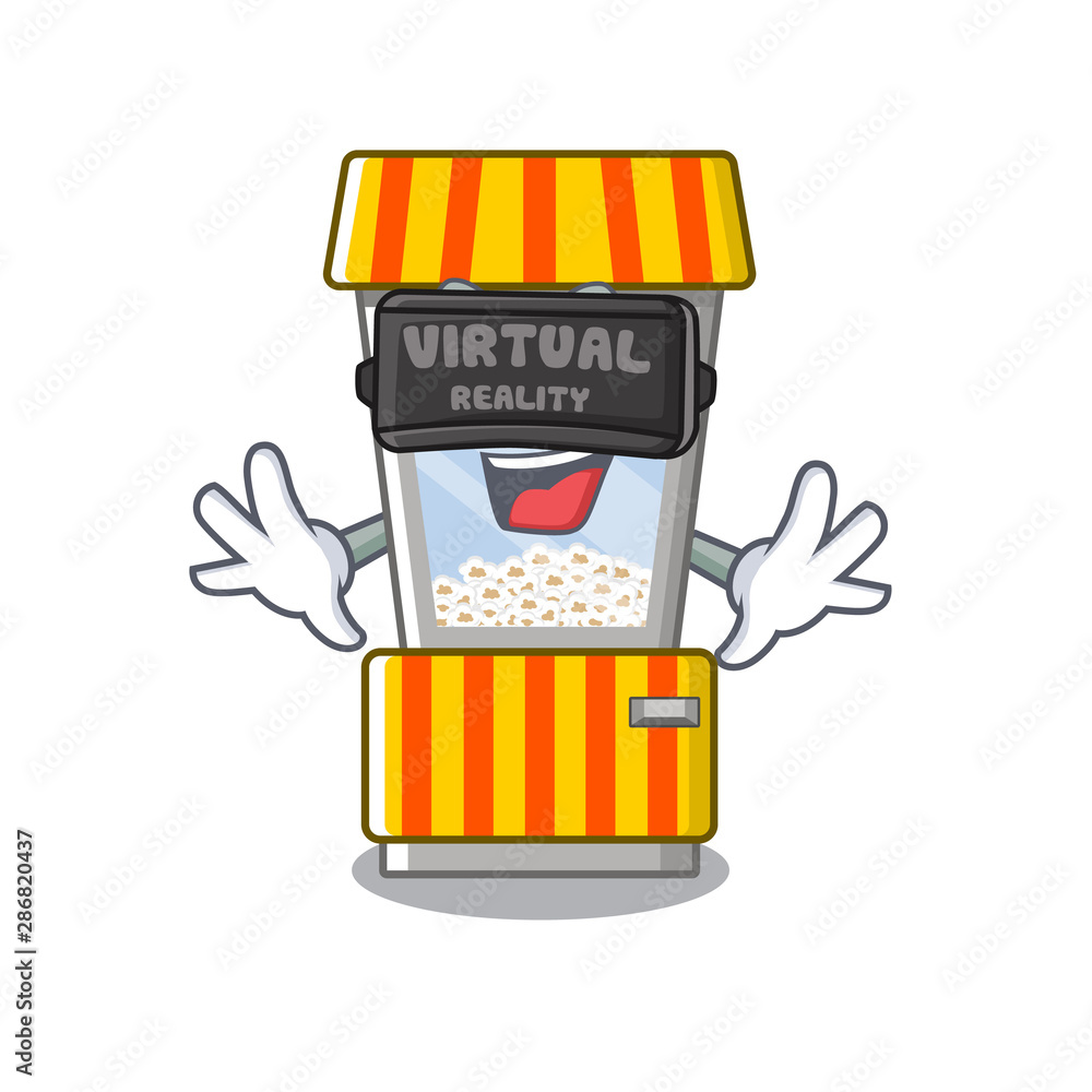 Virtual reality popcorn vending machine is formed cartoon Stock Vector ...