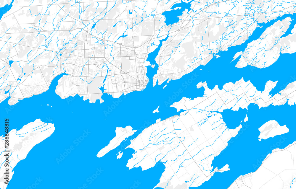 Rich detailed vector map of Kingston, Ontario, Canada Stock Vector ...