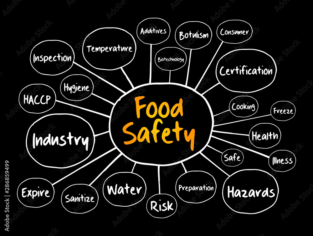 Food safety mind map, concept for presentations and reports Stock ...