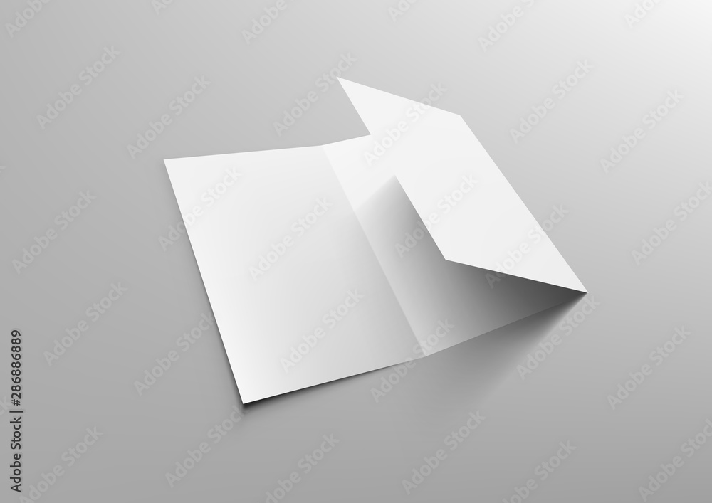 Realistic Tri-Fold A4 Brochure Mock Up Template Stock Vector | Adobe Stock