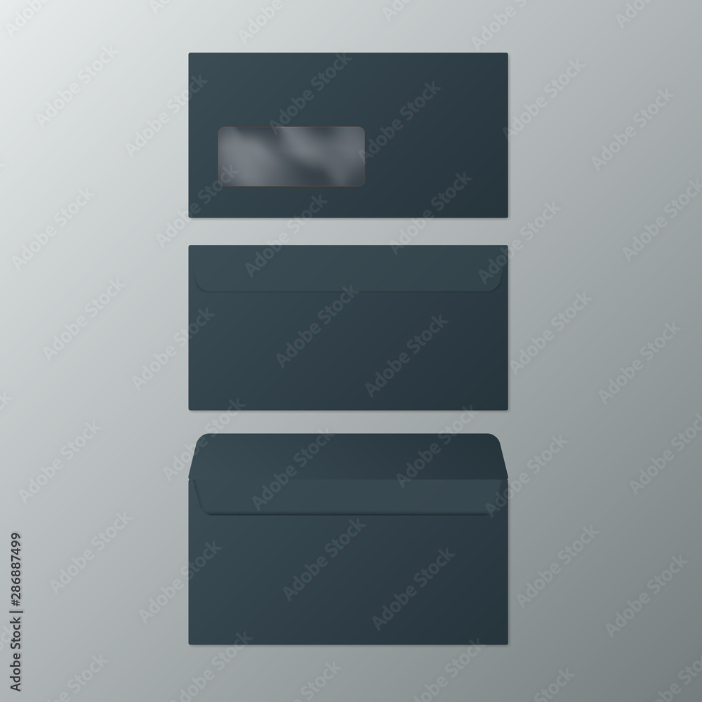 DL Envelopes. Front And Back View. Open And Close Stock Vector | Adobe ...
