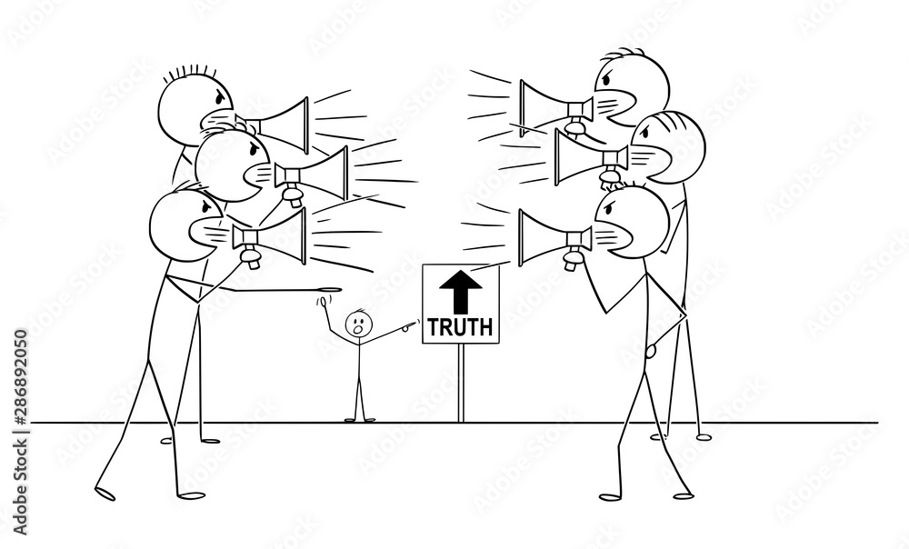 Vector cartoon stick figure drawing conceptual illustration of two ...