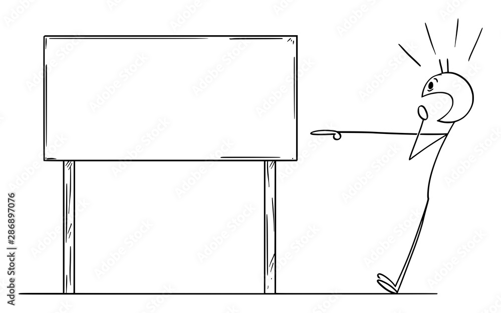 Vector cartoon stick figure drawing conceptual illustration of shocked ...