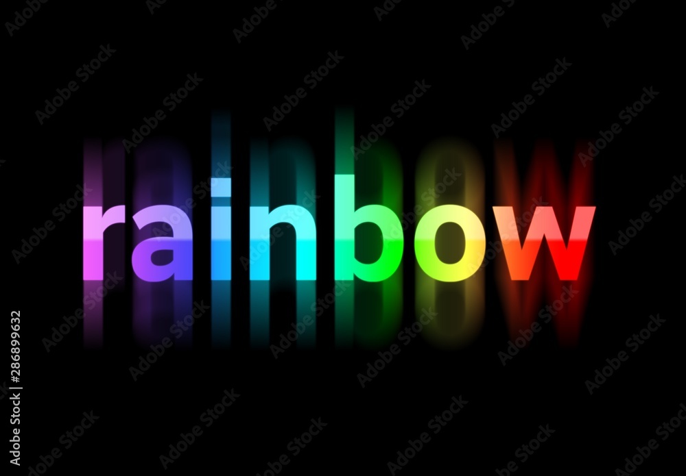 Rainbow Text Effect with Blur Element Stock Template | Adobe Stock