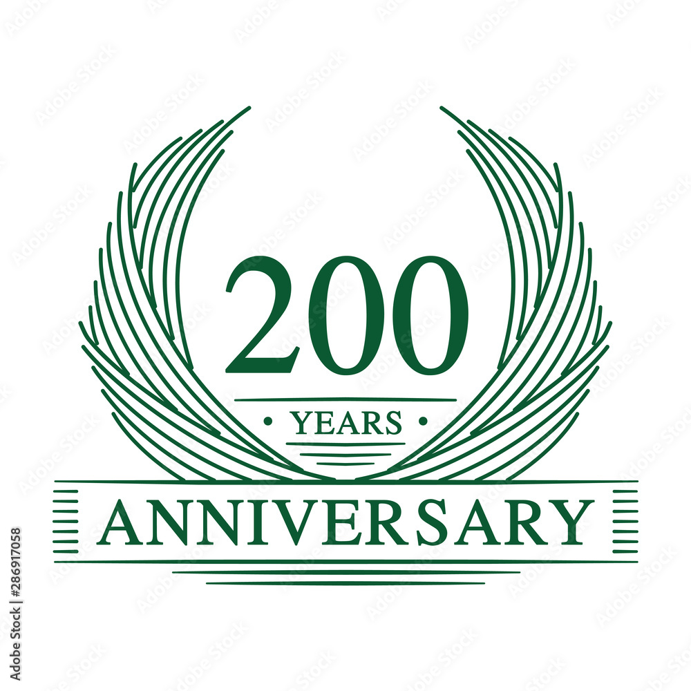 200 years design template. Two hundred years jubilee logo. Vector and ...