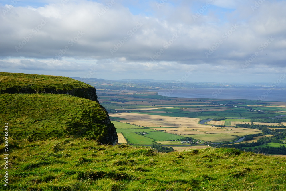 High view from Binevenagh mountain, Londonderry, Northern Ireland ...