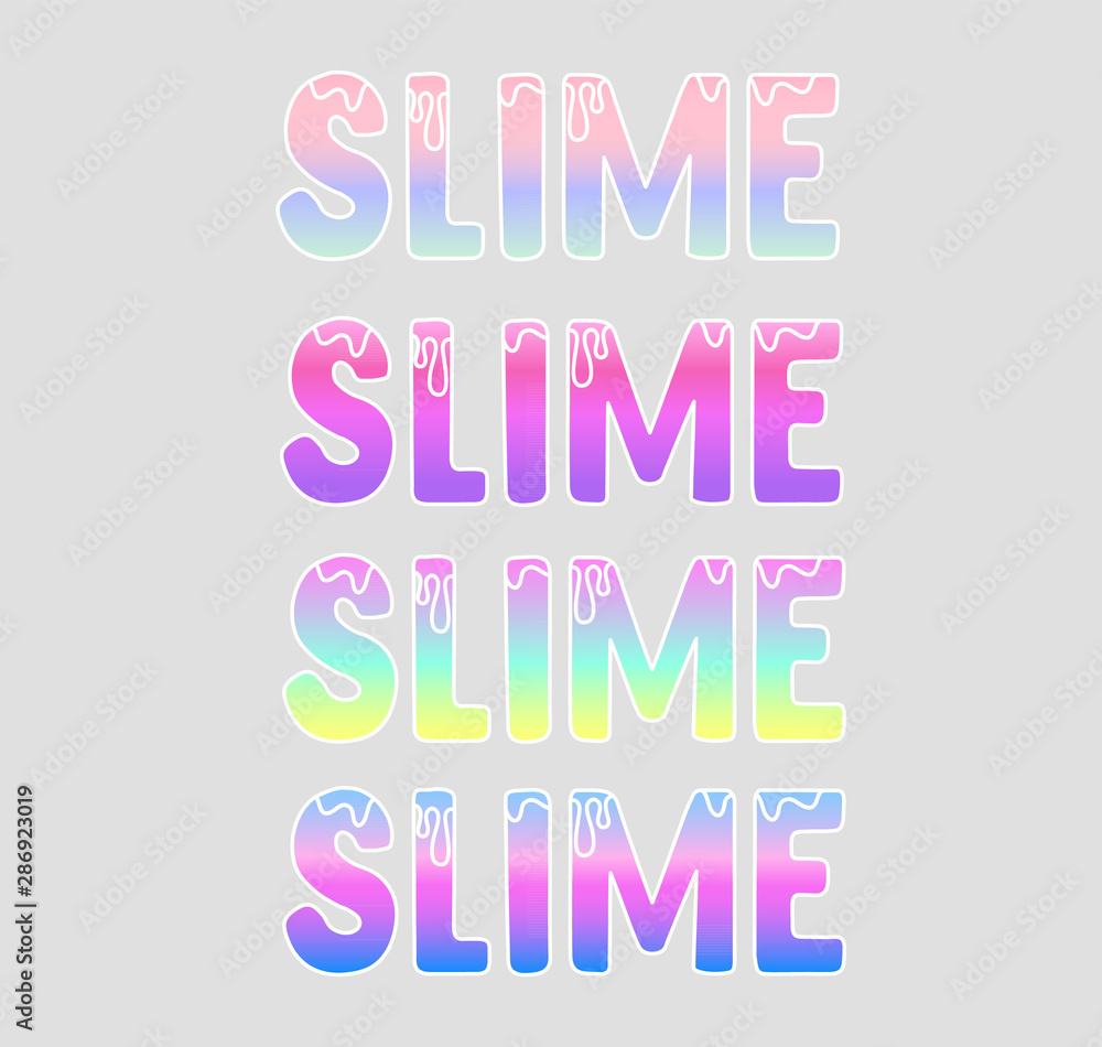 Slime logo. Slime vector emblem. Slime holographic set Stock Vector ...