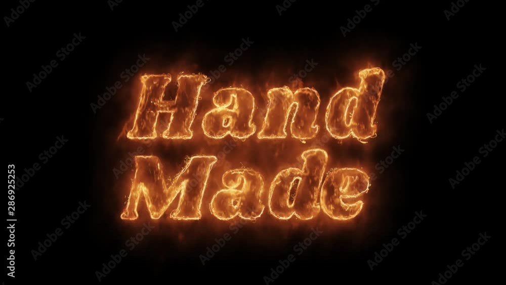 Hand Made Word Hot Animated Burning Realistic Fire Flame and Smoke ...