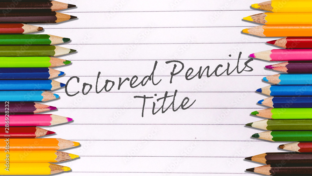 Colored Pencils Title Stock Template | Adobe Stock