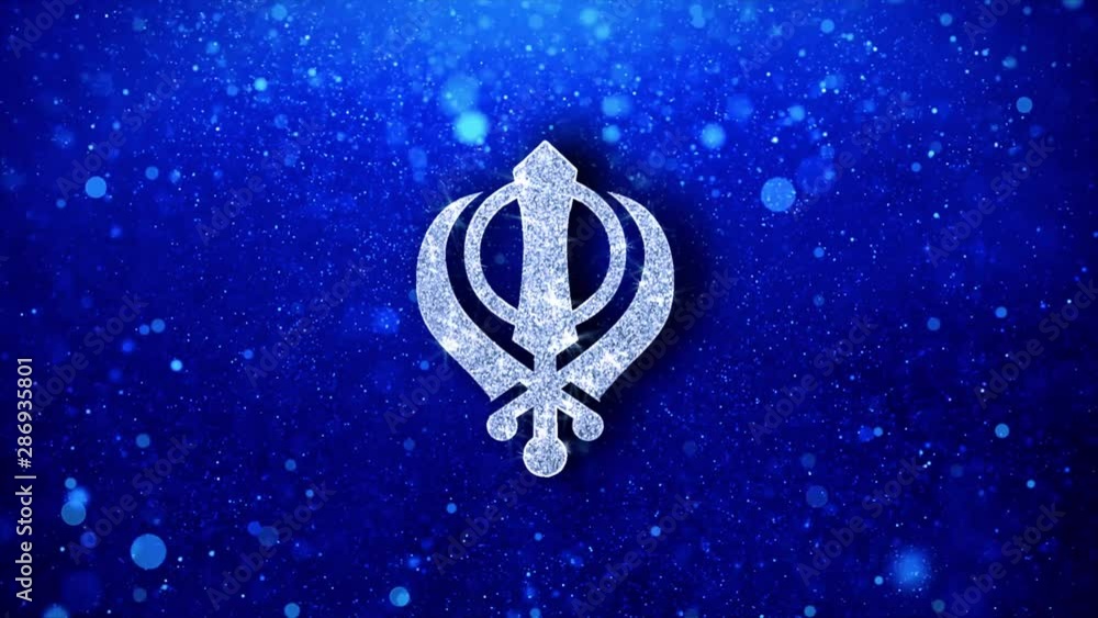 Khanda, religion, religious symbol, sikhism Icon White Blinking Glitter ...