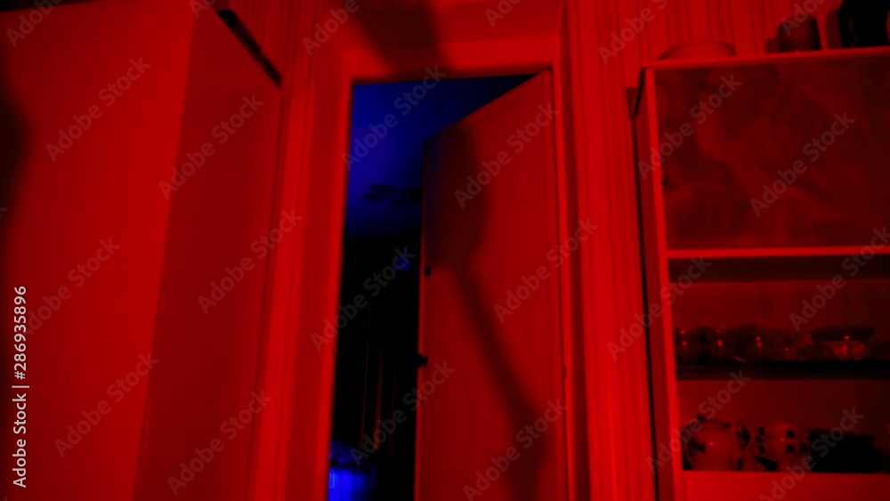 A man kills his victim with an ax. Murder. Shadow of the criminal on ...