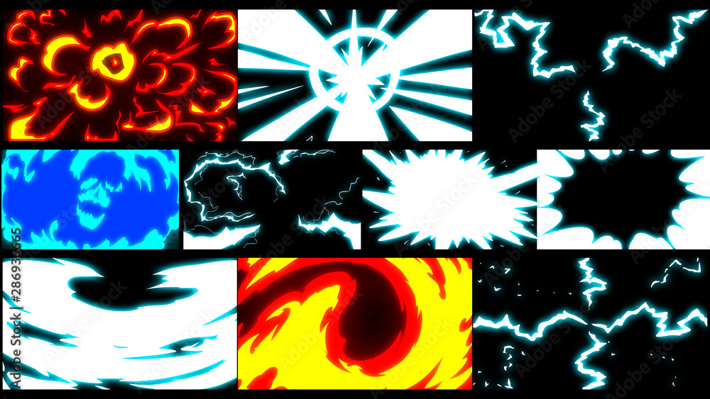 Elemental Cartoon Transitions Stock Template | Adobe Stock