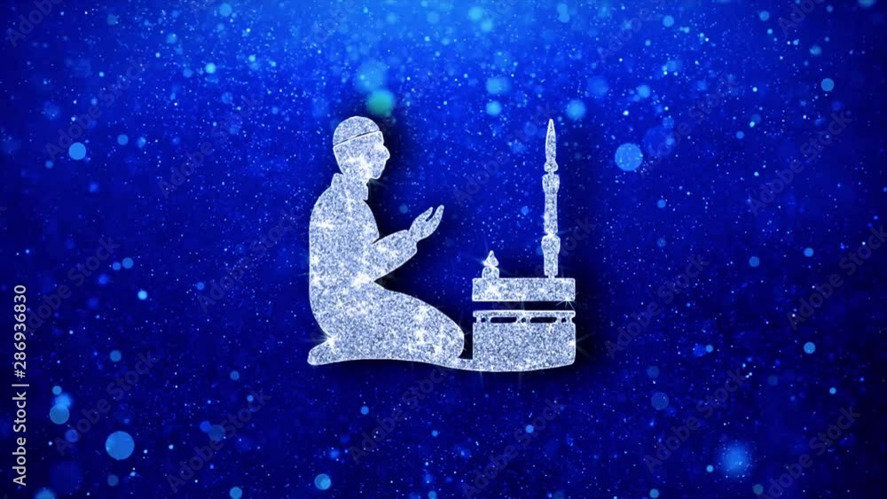 Islamic, pray, prayer, ramadan, religion Icon White Blinking Glitter ...