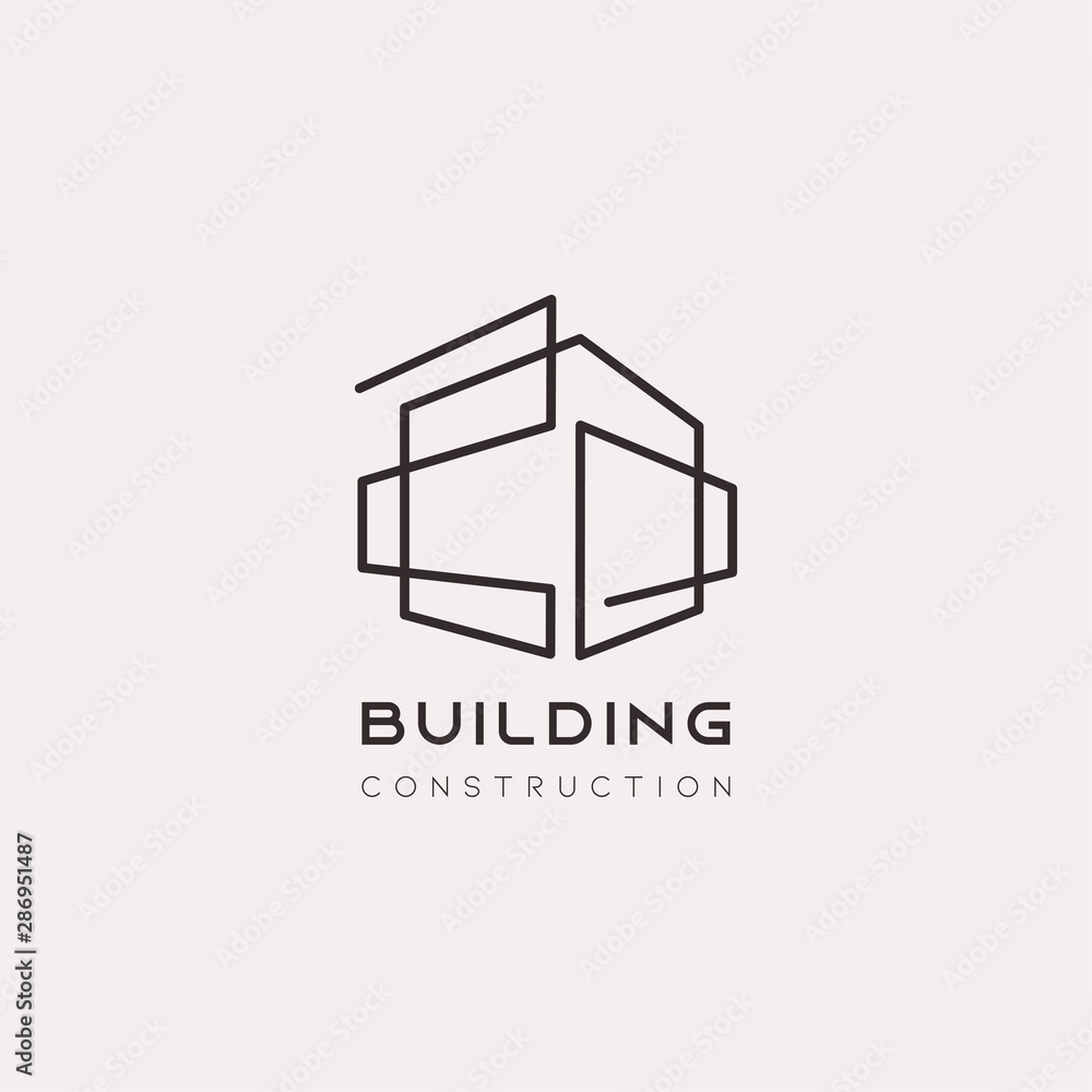 Building minimalist Concept Logo Design Template vector illustration ...