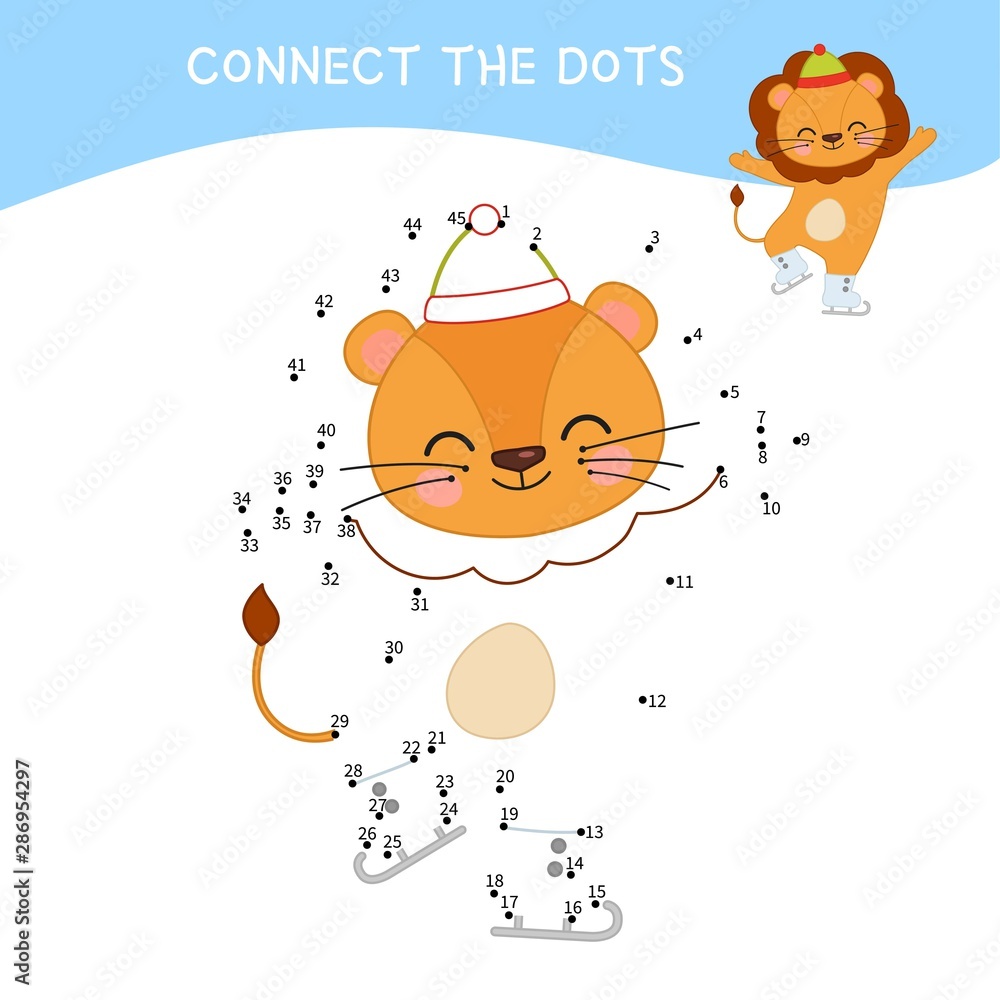 Educational game for kids. Dot to dot game for children. Cartoon cute ...
