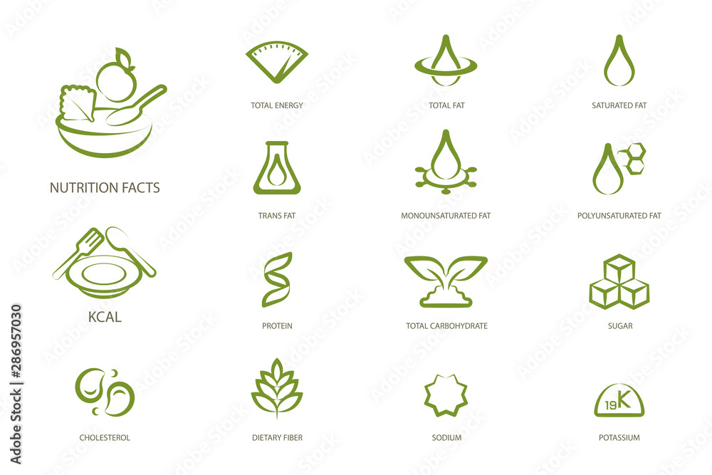 Nutrition facts icon in Sharp line style suitable for Feminine ...