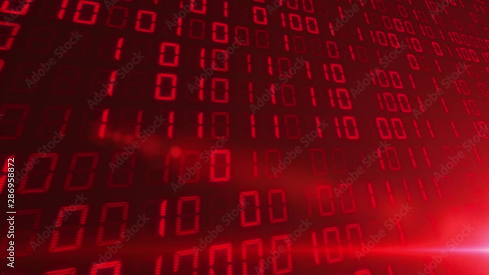 Vidéo Stock Screen of red binary code moving from left to right, seen ...