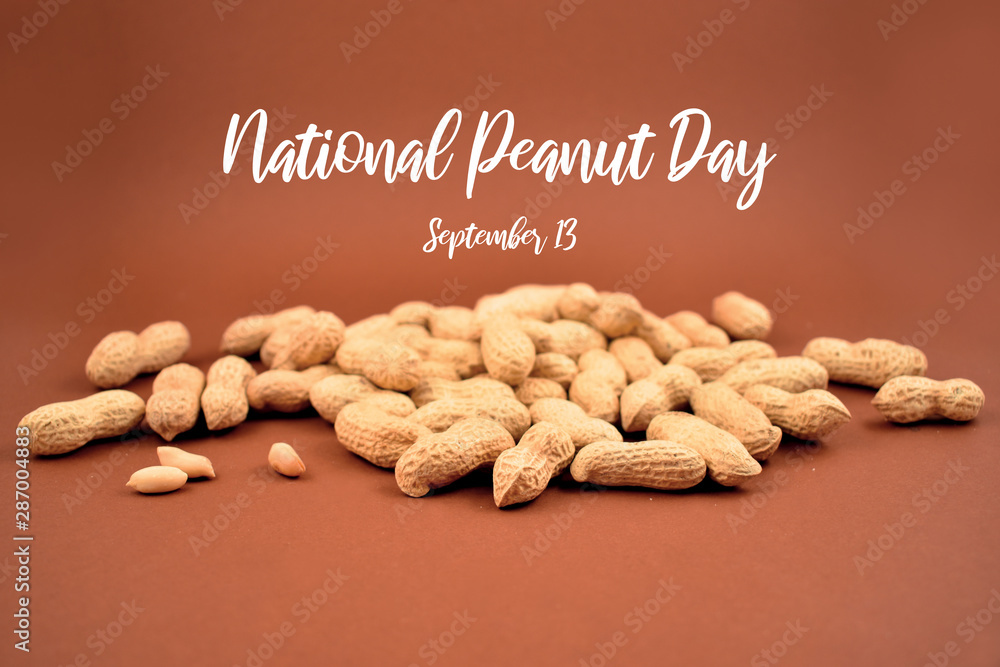 National Peanut Day illustration. Peanuts on a brown background stock ...