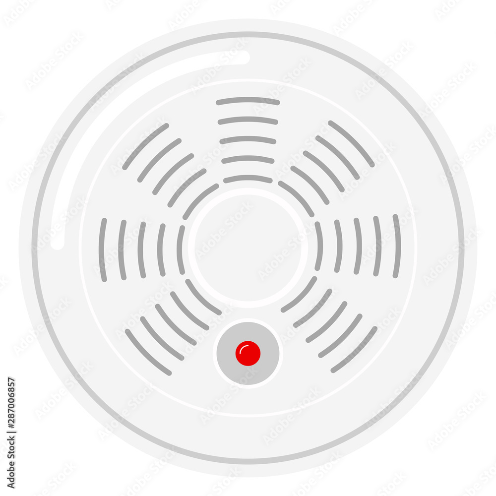 Standalone smart smoke detector icon isolated on white background ...