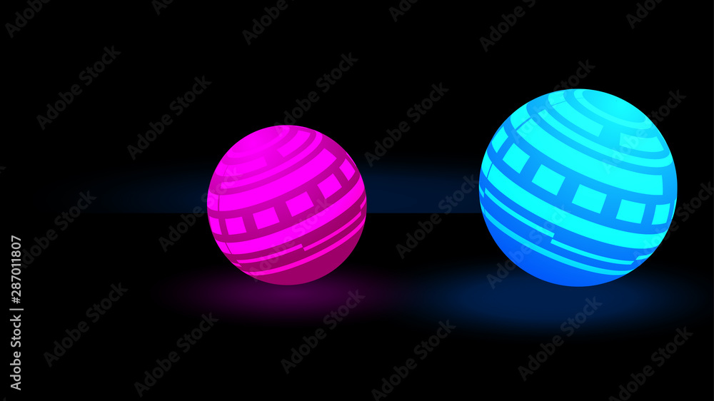 3D Glow Balls Desktop Wallpaper Stock Illustration | Adobe Stock