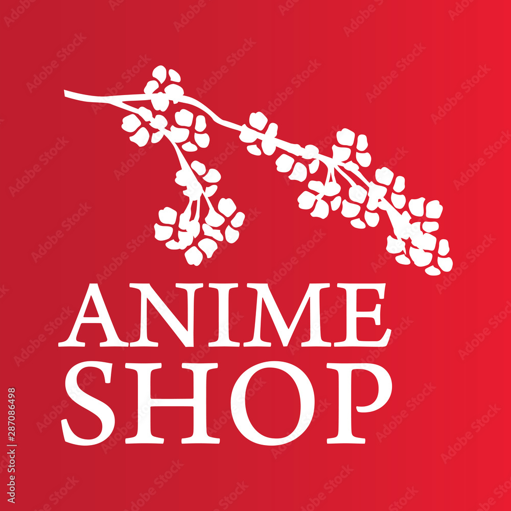 Vector logo for anime and souvenir shop Stock Vector | Adobe Stock